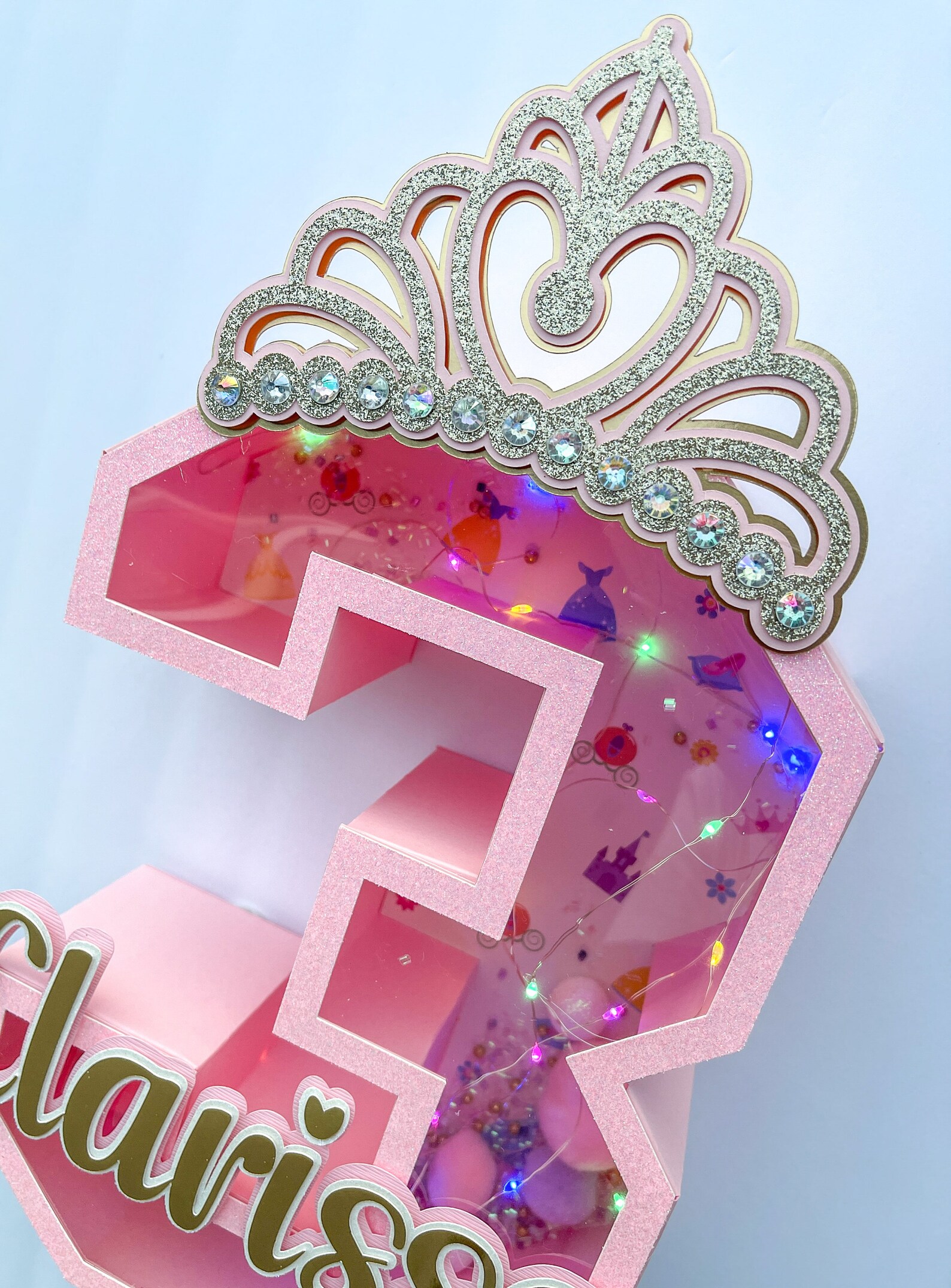 XL Princess Number Decorative Customized 3D Letter Cardstock - Etsy
