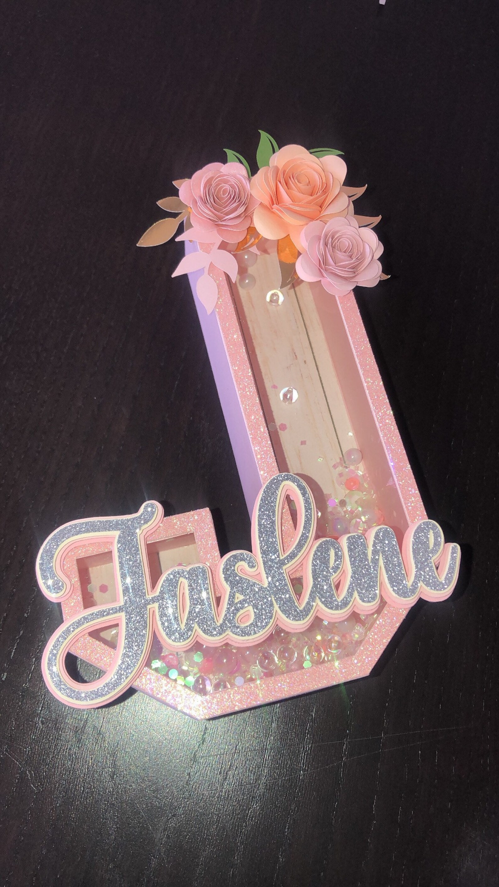 Decorative customized 3D letter cardstock initial Desk decor | Etsy