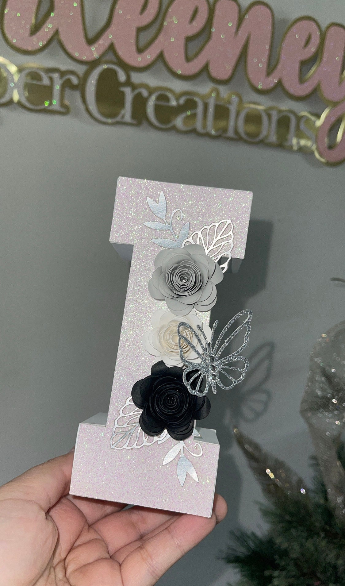 Decorative Floral Customized 3D Letter Cardstock Initial Desk - Etsy