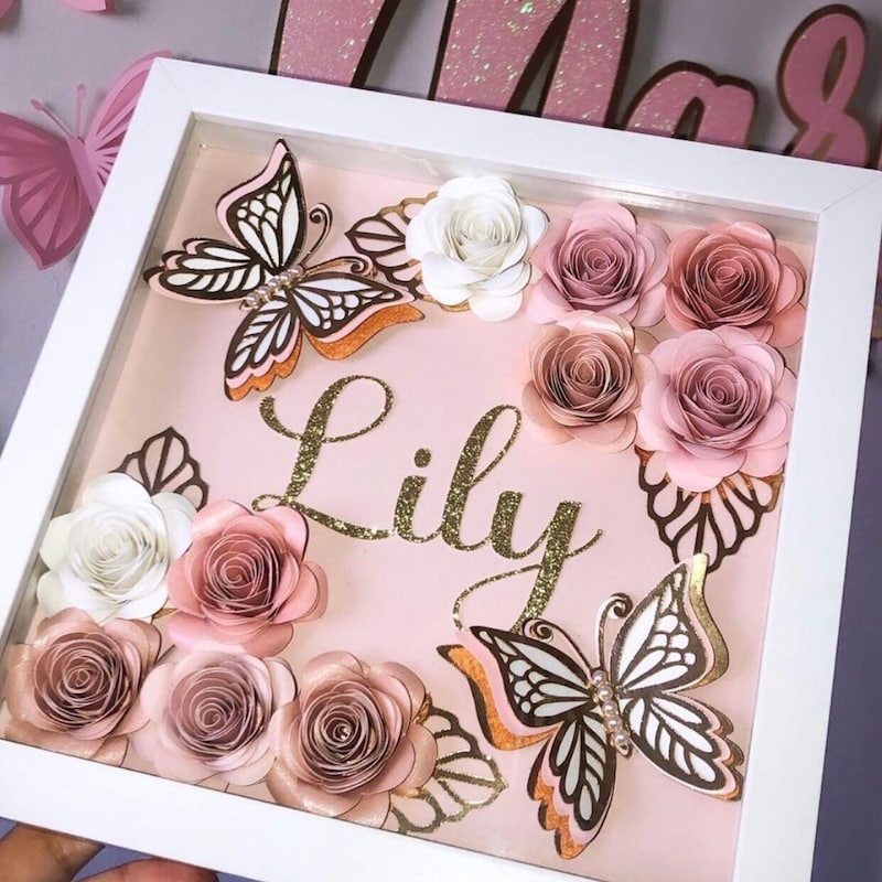Paper Flower Shadow Box - Etsy