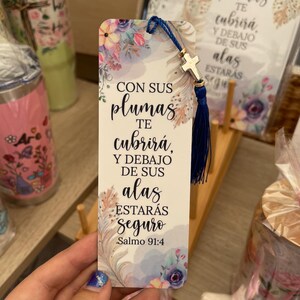 Salmo 91 Bookmark – 2x6 in Spanish Scripture With Floral Design and ...