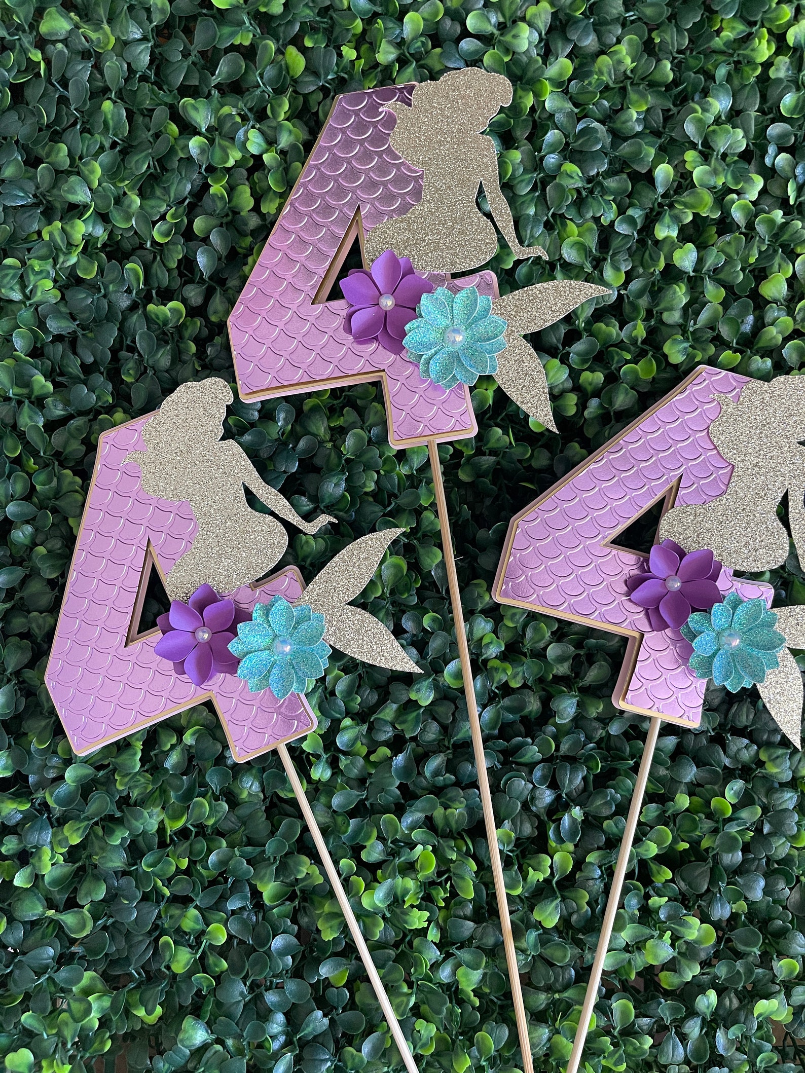 Mermaid Centerpiece Toppers, Cake Topper, Princess Ariel First Birthday ...