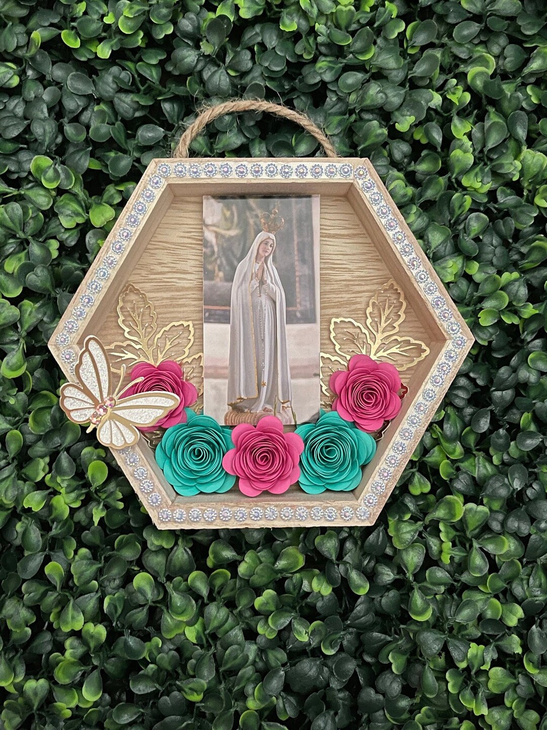 Virgen De Fatima 6x5inch Our Lady of Fatima Wood Plaque / Religious ...