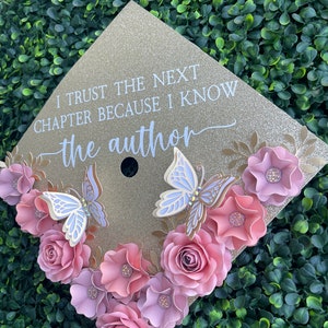 Graduation Cap Topper With Paper Flowers and Butterflies Grad Cap - Etsy