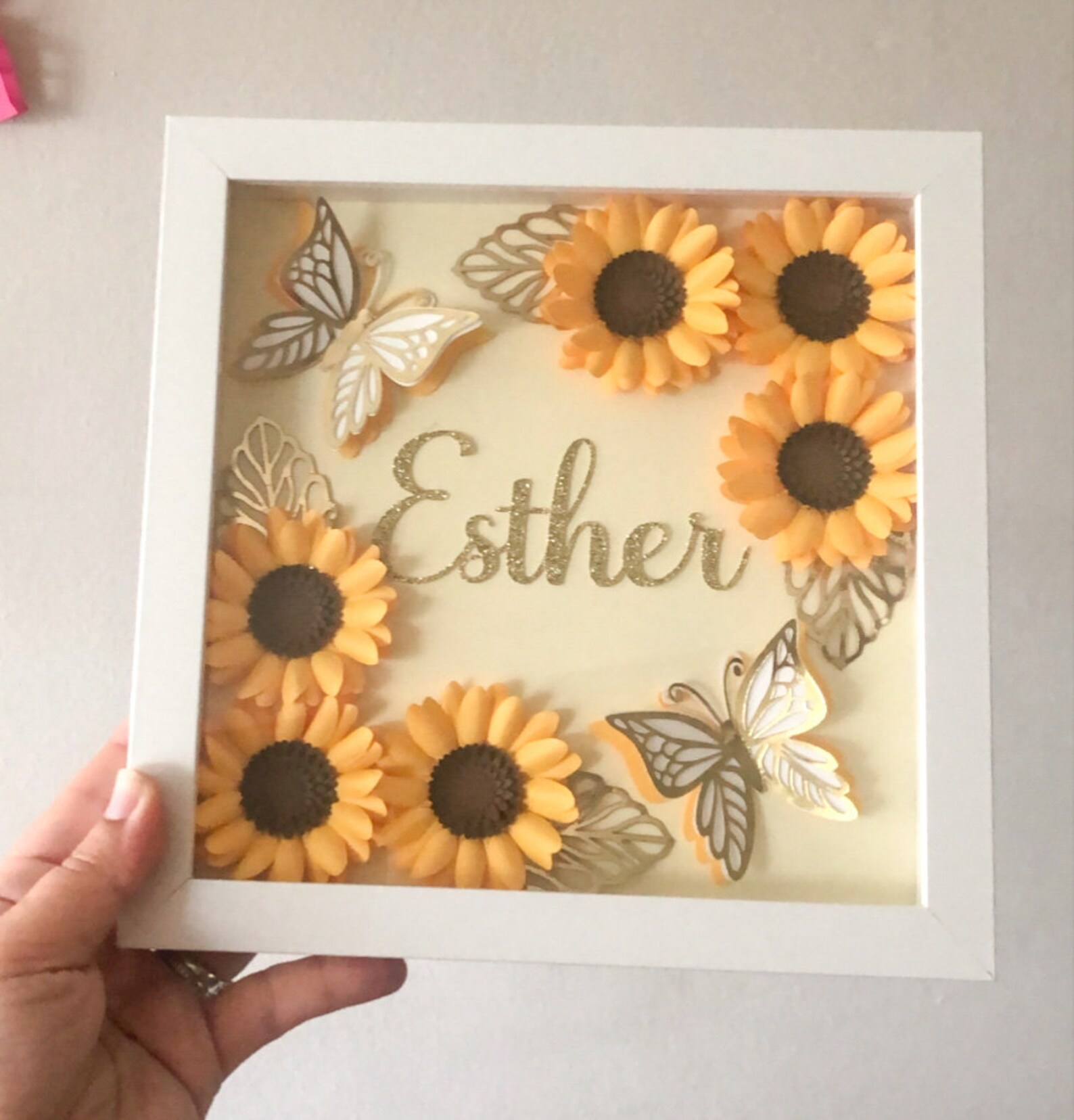 Personalized Sunflower Flower Box Shadow Box Frame With Photo - Etsy