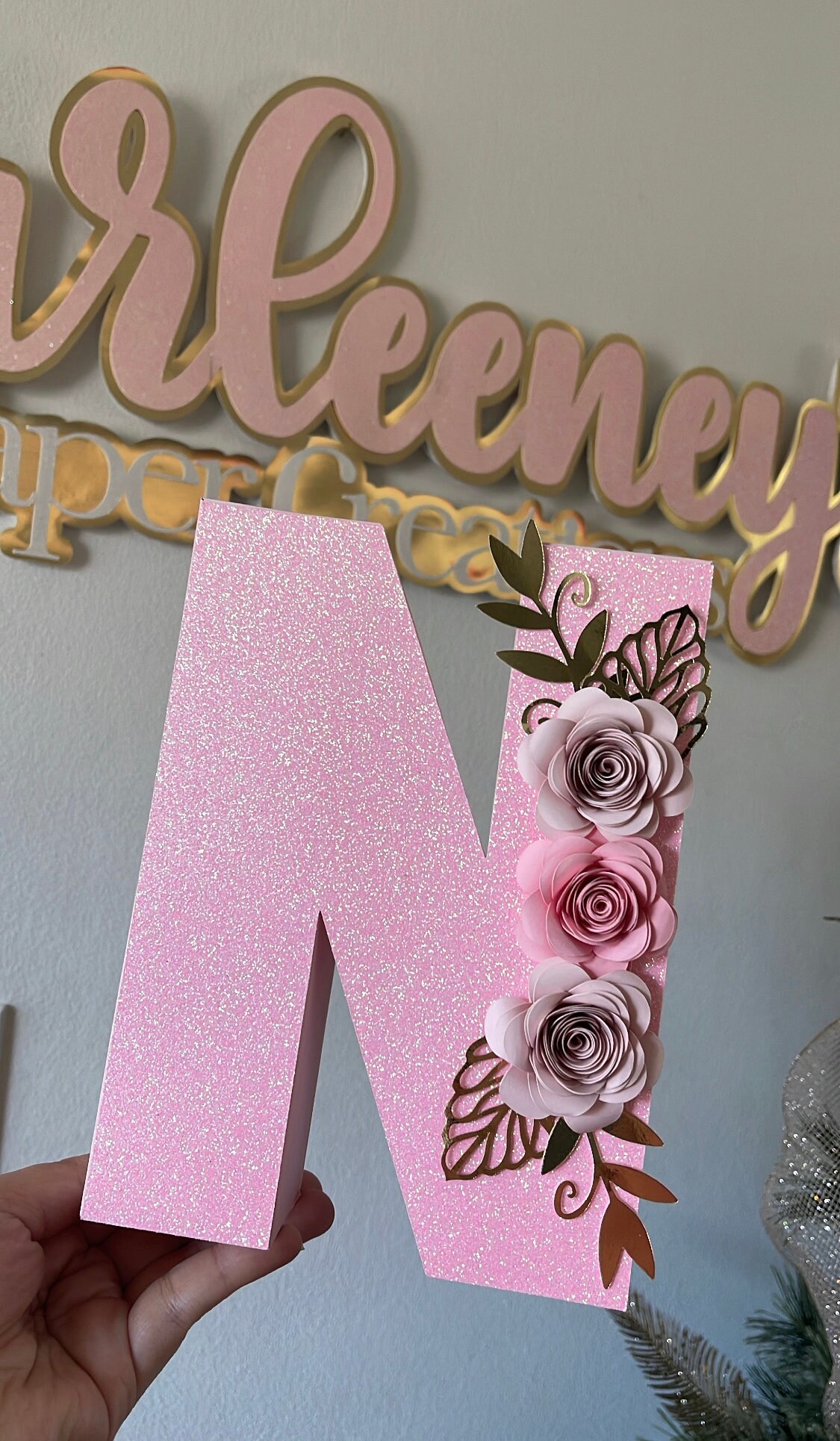 Decorative Floral Customized 3D Letter Cardstock Initial Desk - Etsy