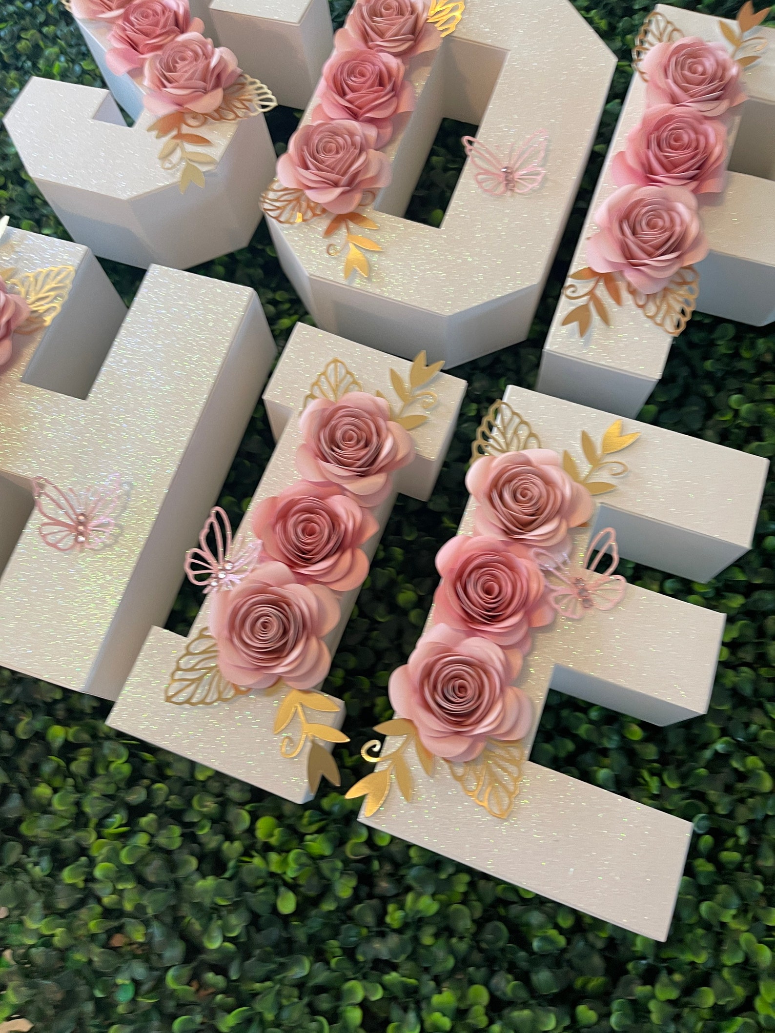 Decorative Floral Customized 3D Letter Cardstock Initial Desk - Etsy