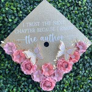 Graduation Cap Topper With Paper Flowers and Butterflies Grad Cap - Etsy