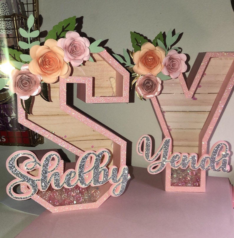 Decorative Customized 3D Letter Cardstock Initial Desk Decor - Etsy