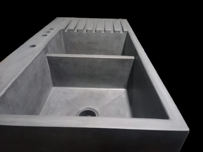 Concrete Farmhouse Kitchen Sink With Drainer - Etsy