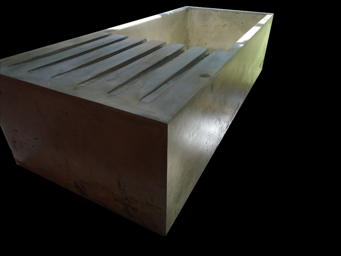 Concrete Farmhouse Kitchen Sink With Drainer - Etsy