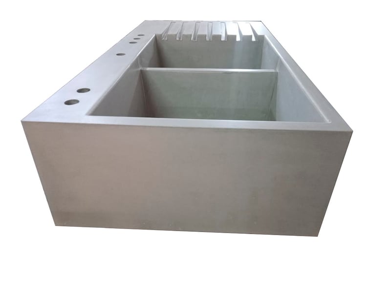 Concrete Farmhouse Kitchen Sink With Drainer - Etsy