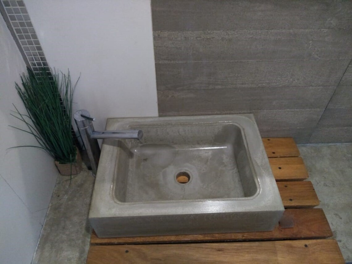 Rectangular Concrete Washbasin - Etsy