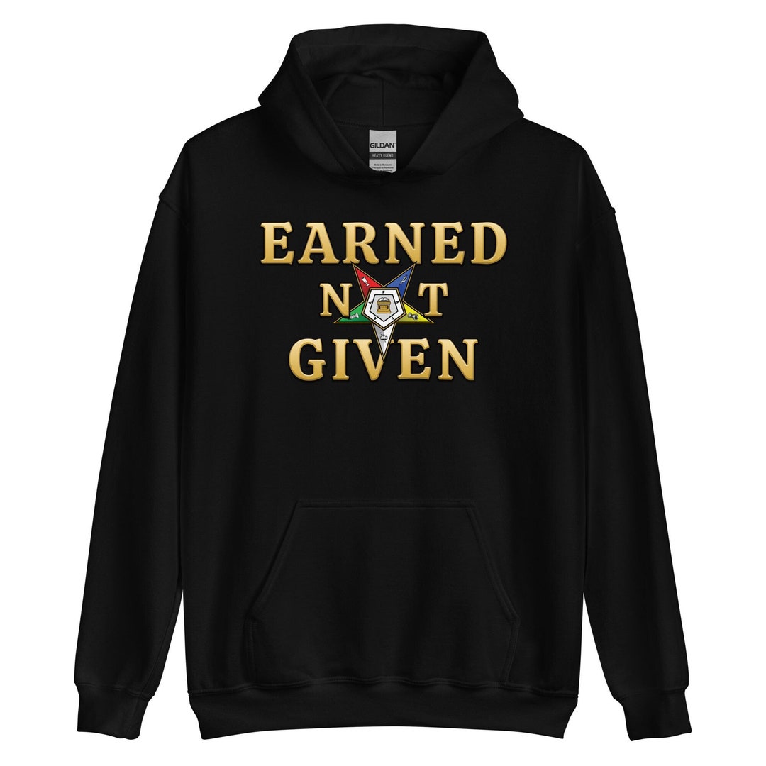 OES Hoodie, Earned Not Given Order of the Eastern Star Emblem Unisex ...