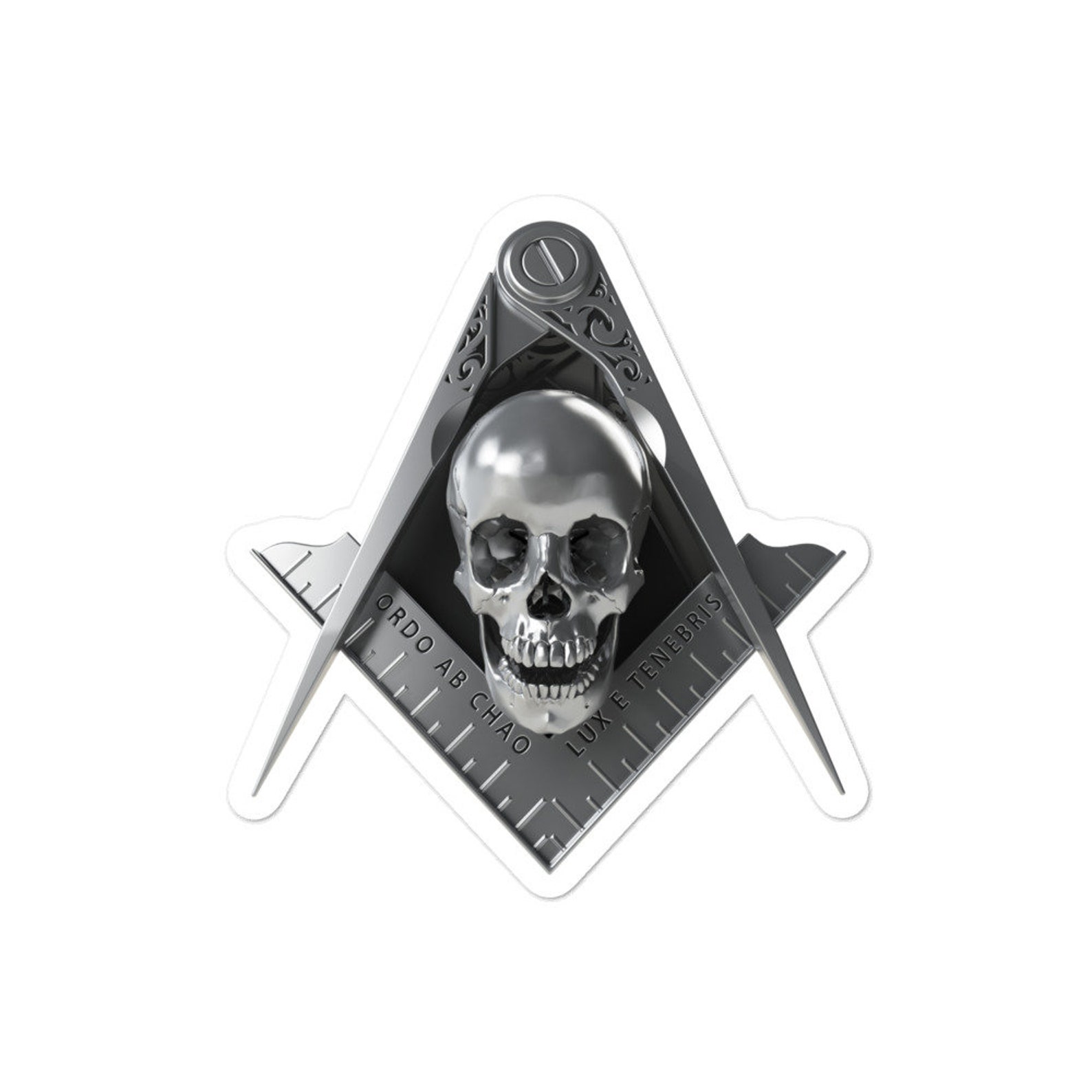 Masonic Skull Square & Compass Sticker Freemason Sticker - Etsy
