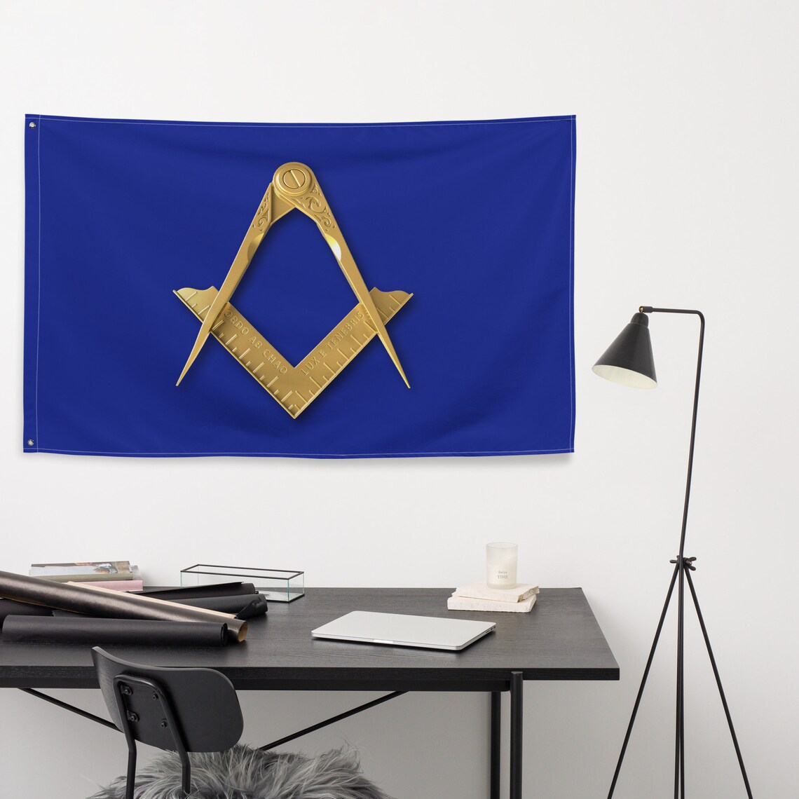 Masonic Freemason Flag Gold Square and Compass - Etsy