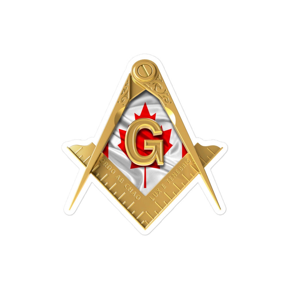 Masonic Canadian Flag Square & Compass Sticker Freemason - Etsy