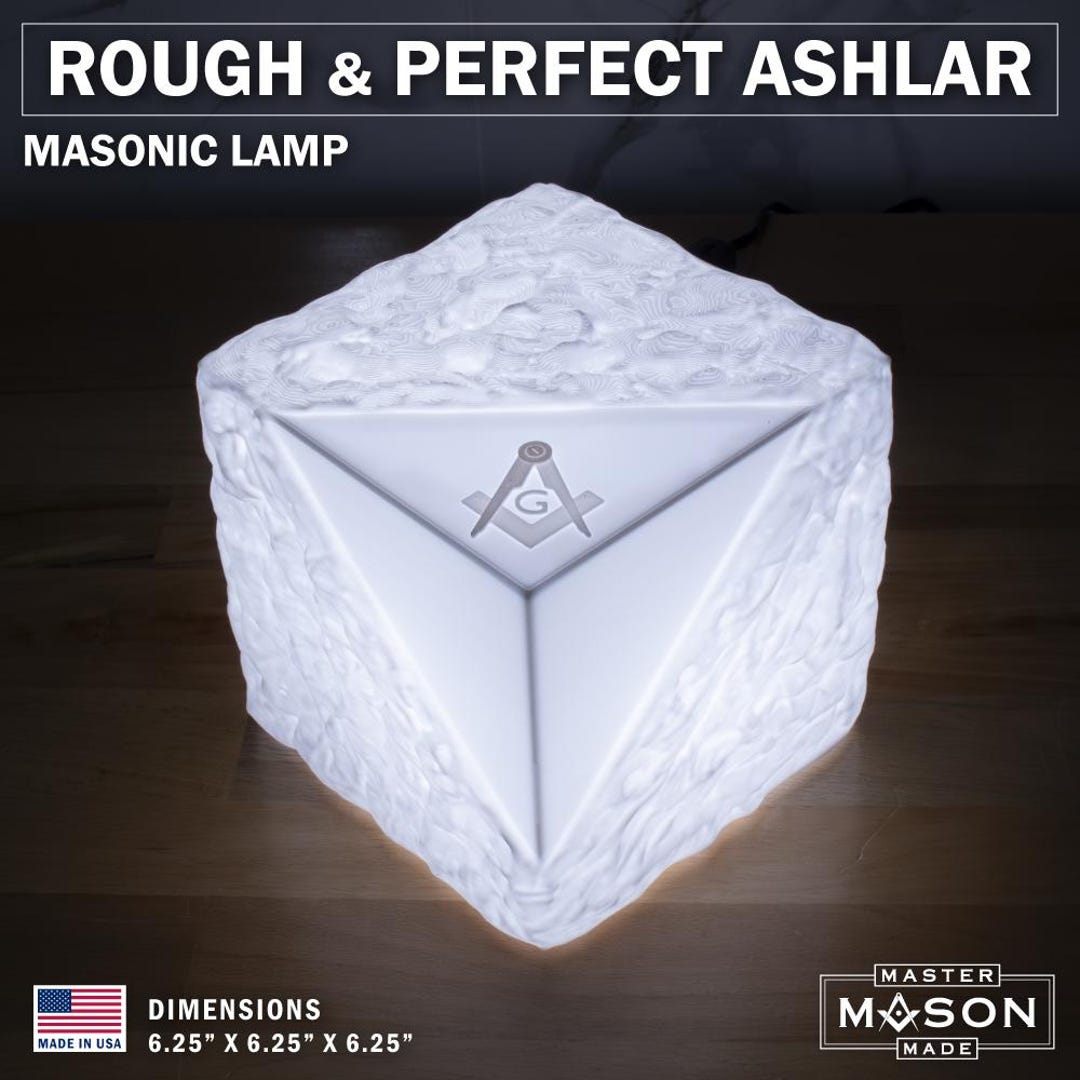 Rough and Perfect Ashlar Masonic Lamp, Masonic Desk Light, Freemason ...