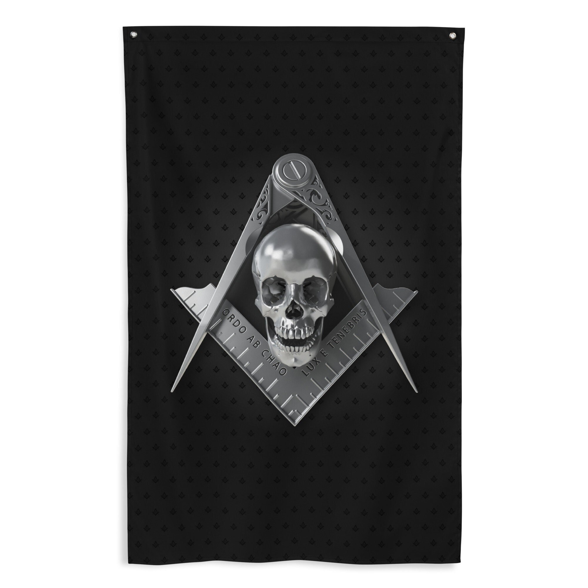 Masonic Freemason Flag Skull Silver Square and Compass - Etsy