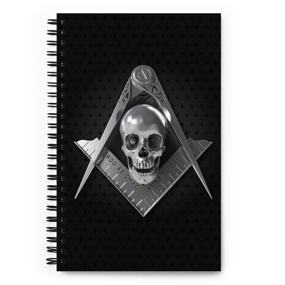 Masonic Spiral Notebook Freemason Skull Square and Compass - Etsy