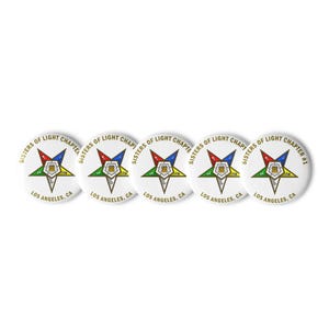 Set of 5 Personalized OES Pins, Order of the Eastern Star Pins, Round ...
