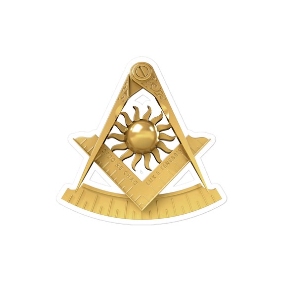 Mason Car Emblem Past Master With Square & Protractor Round Masonic ...
