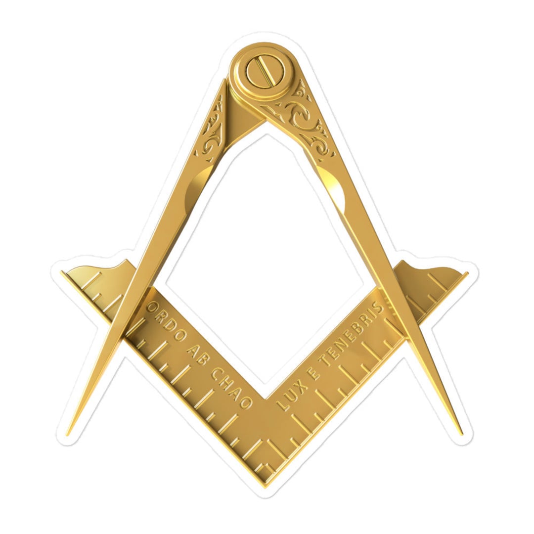 Masonic Square & Compass Sticker, Freemason Sticker Decal Emblem - Etsy