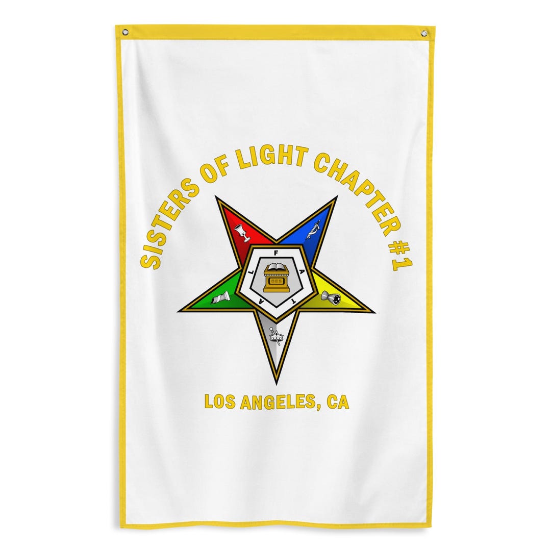 Personalized OES Flag Banner, Custom Order of the Eastern Star Flag, 34 ...