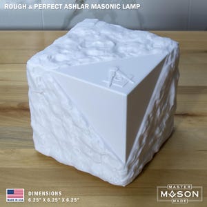 Rough and Perfect Ashlar Masonic Lamp, Masonic Desk Light, Freemason ...
