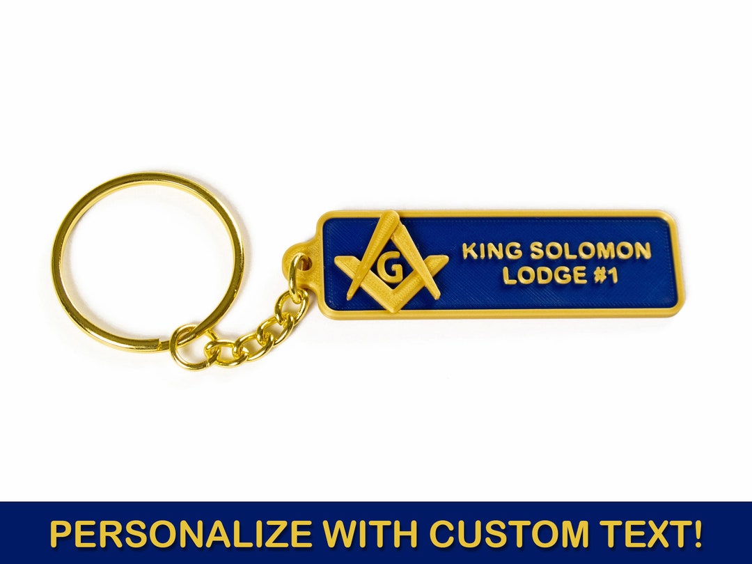 Personalized Masonic Freemason Keychain 3D Printed, Custom Personalized ...