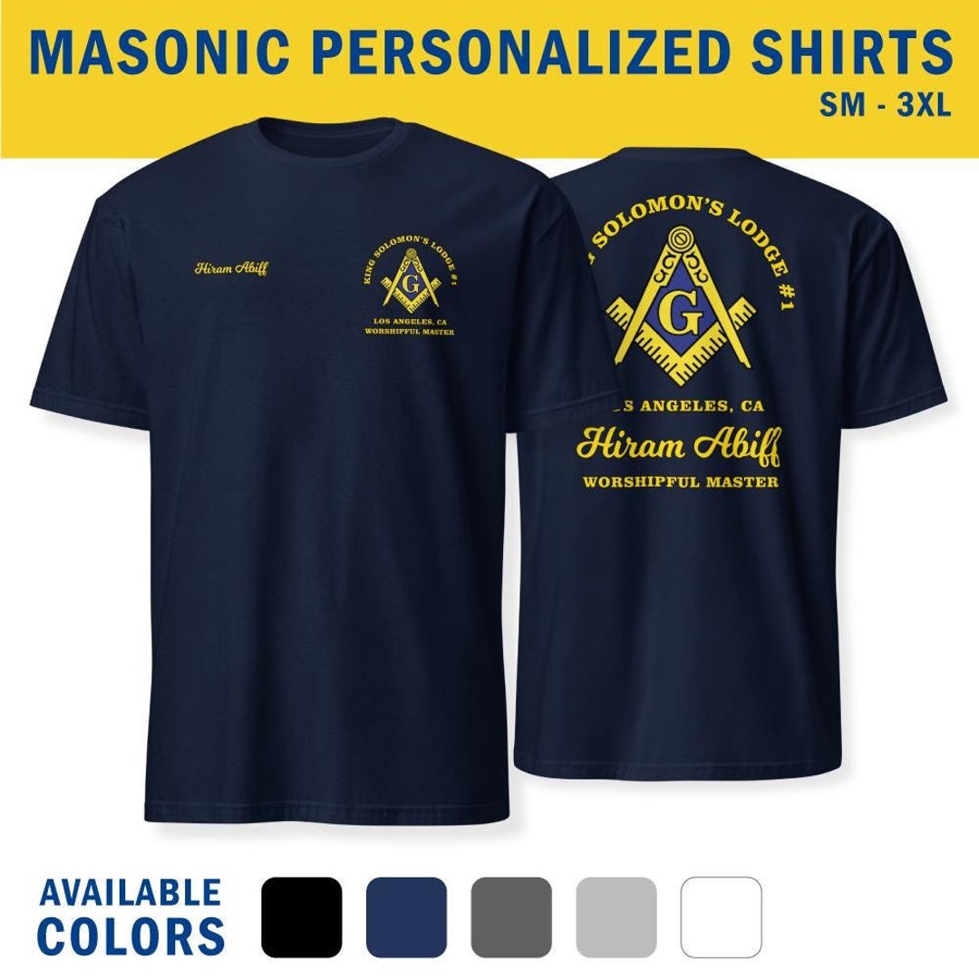 Personalized Masonic T-shirt, Custom Square & Compass Tee, Freemason ...