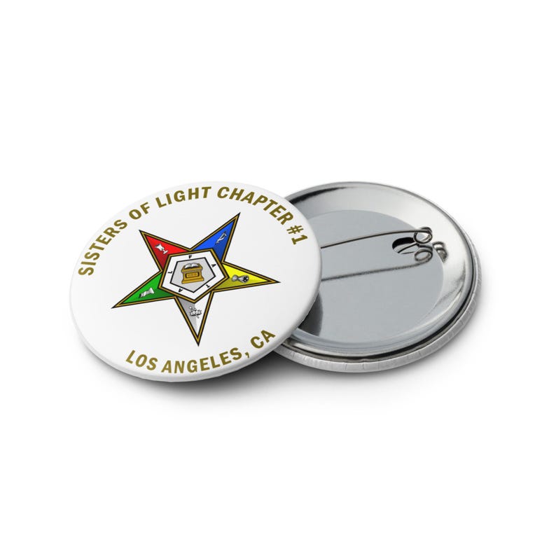 Personalized OES Pins, Order of the Eastern Star Pins, Round OES Pins ...