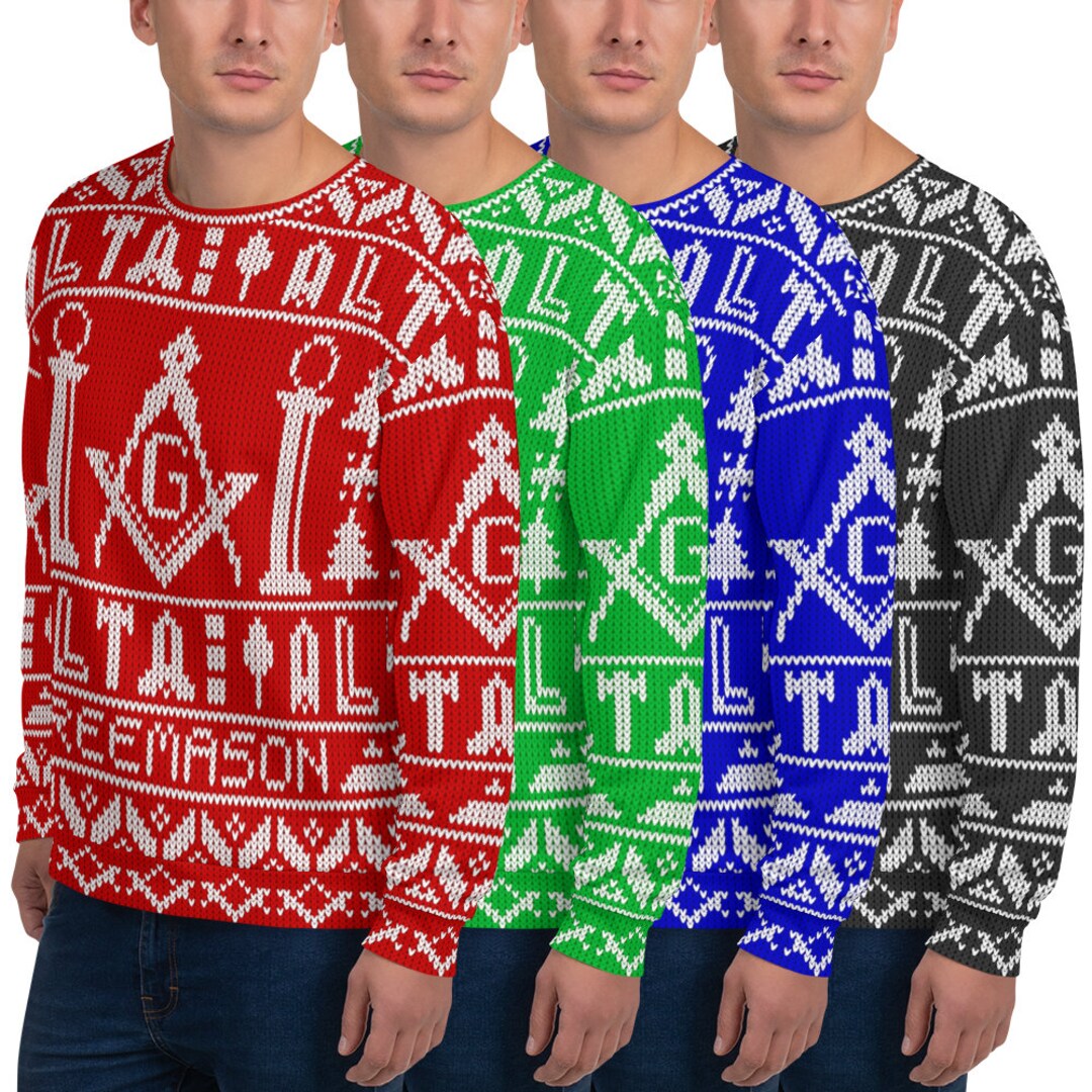 Masonic Ugly Christmas Sweater, Freemason Ugly Christmas Sweater ...