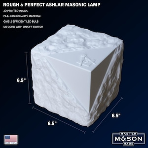 Rough and Perfect Ashlar Masonic Lamp, Masonic Desk Light, Freemason ...