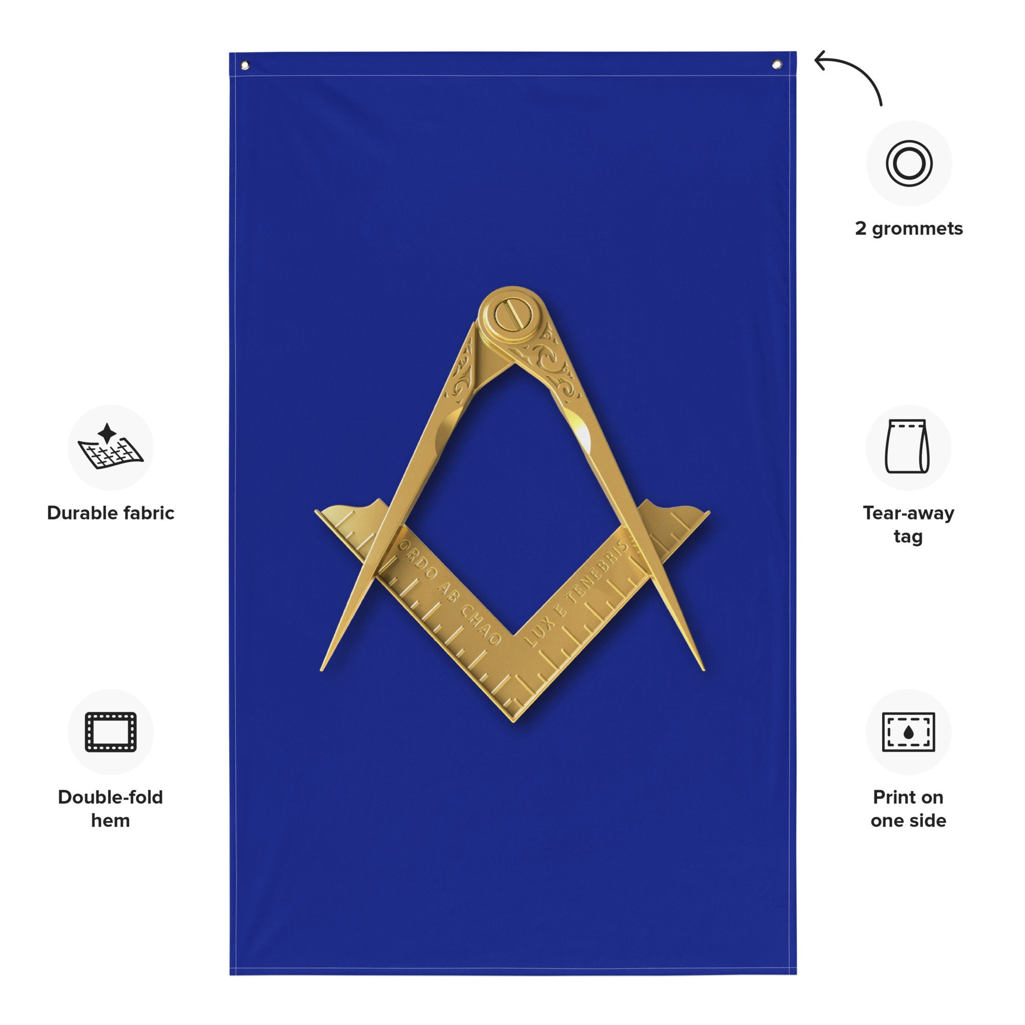 Masonic Freemason Flag Gold Square and Compass - Etsy
