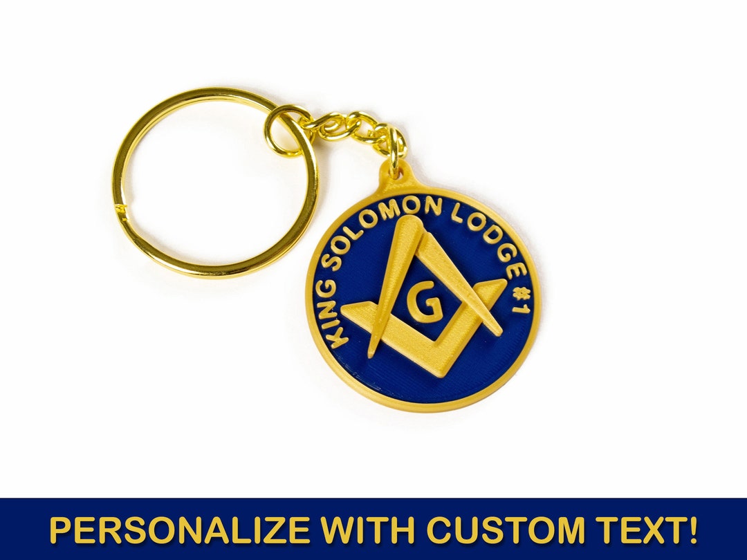 Masonic Freemason Keychain 3D Printed, Custom Personalized Round - Etsy