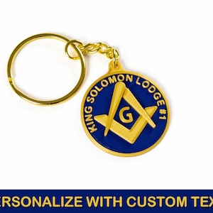Masonic Freemason Keychain 3D Printed, Custom Personalized Round - Etsy