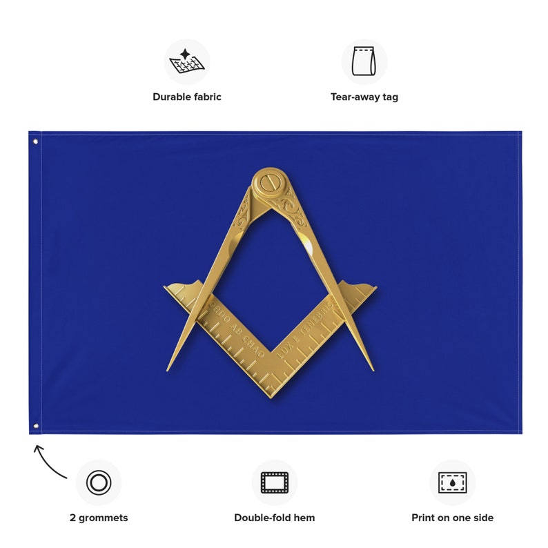 Masonic Freemason Flag Gold Square and Compass - Etsy