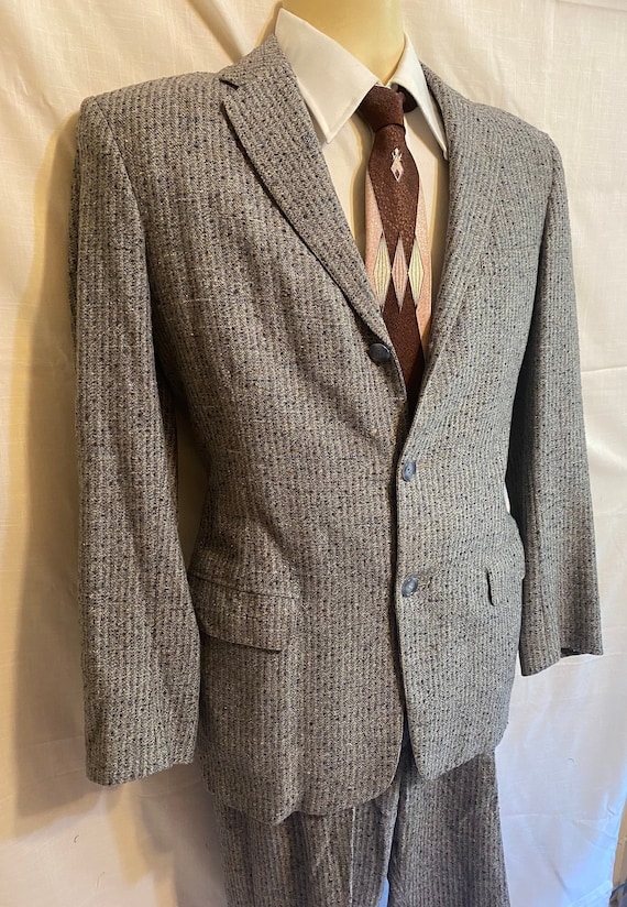 Vintage Early 1950s Silver Fleck Suit Rat Pack - Gem