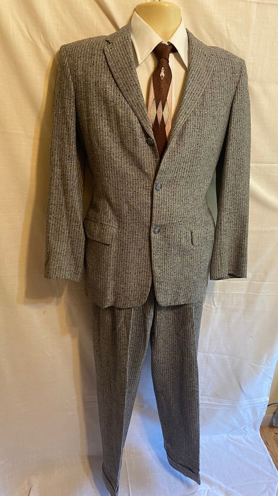Vintage Early 1950s Silver Fleck Suit Rat Pack - Gem