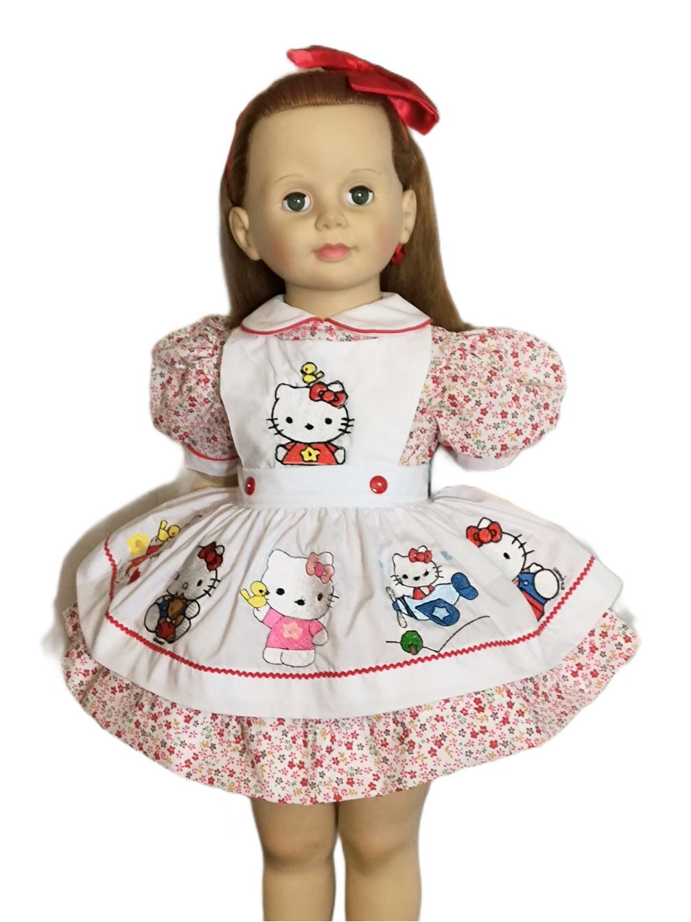 For Mariana M. Handmade Hello Kitty Embroidery Dress for Patti Playpal ...