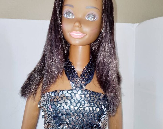 African American My Size Barbie Doll 1976 38 Inches Long Mirror Night Dress Etsy