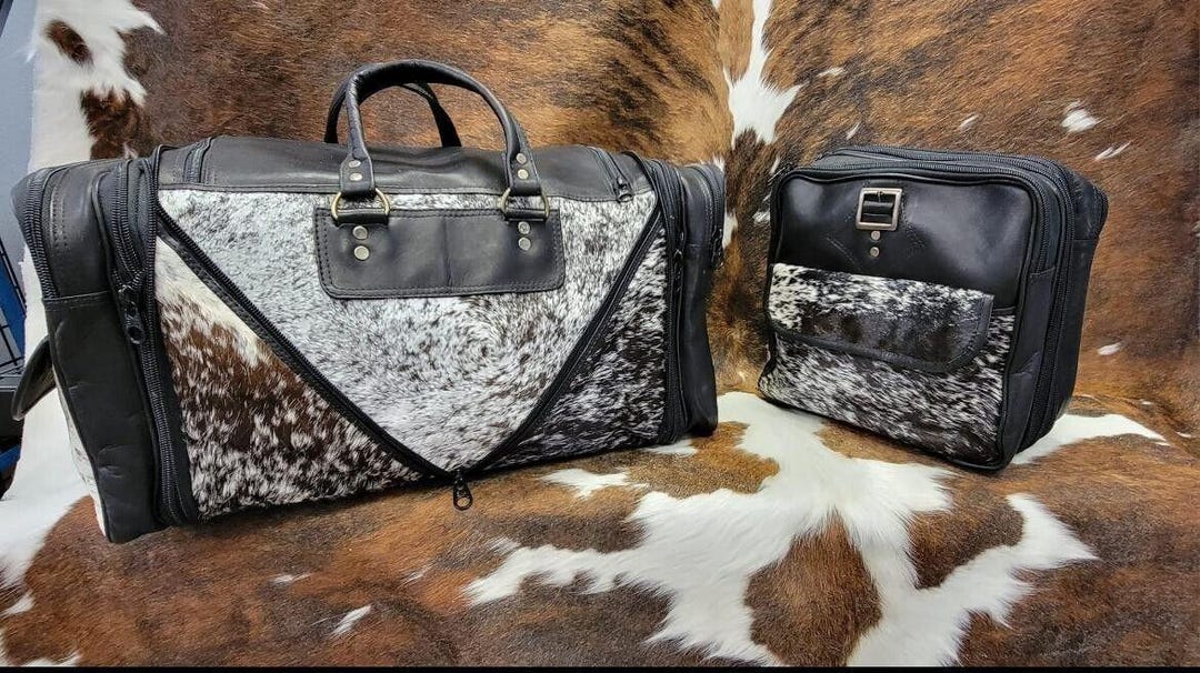 Natural Cow Hides Travel Bag | Leather Duffel Bag - Etsy