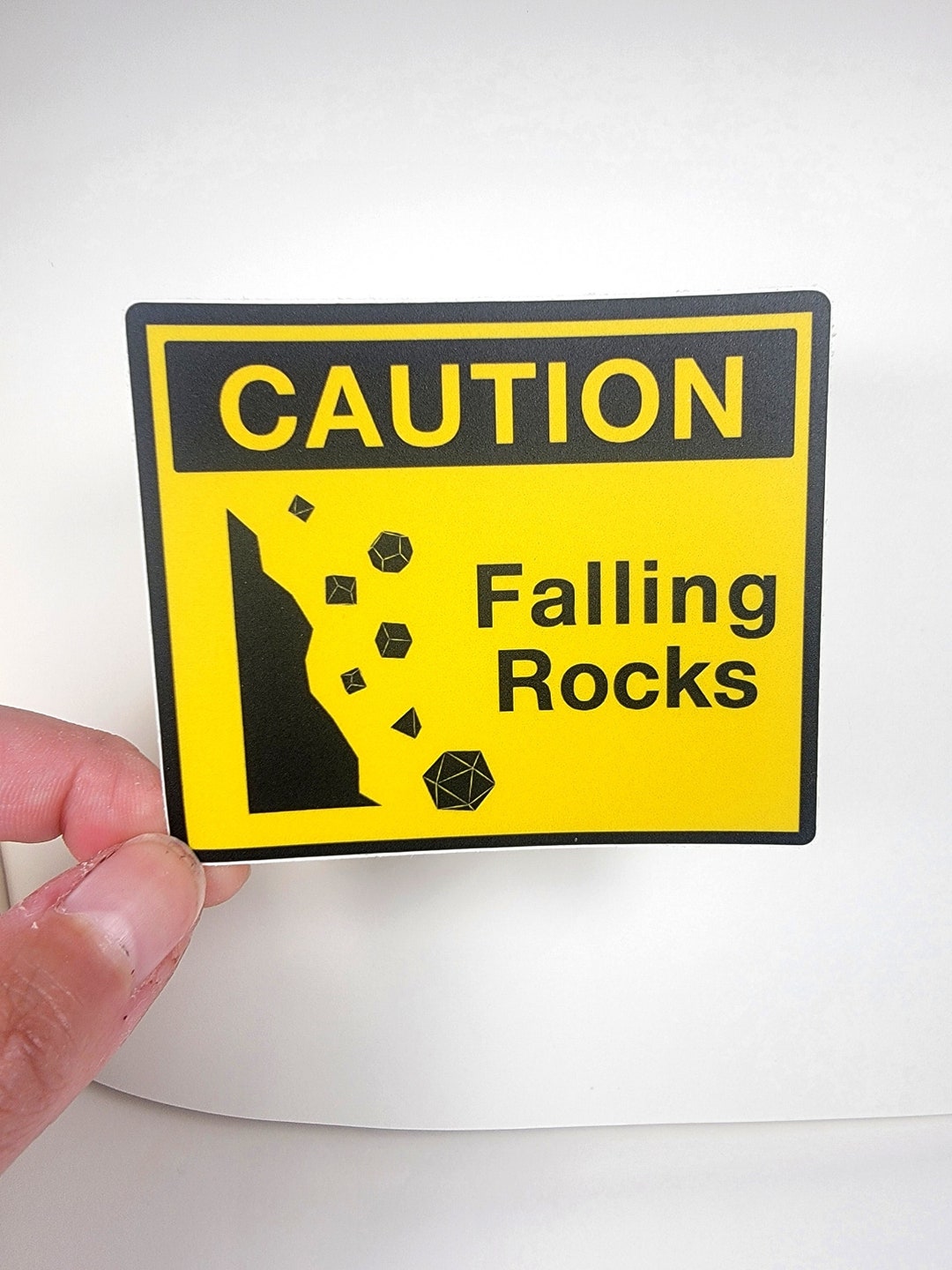 Caution Falling Rocks Dice Vinyl Sticker - Etsy