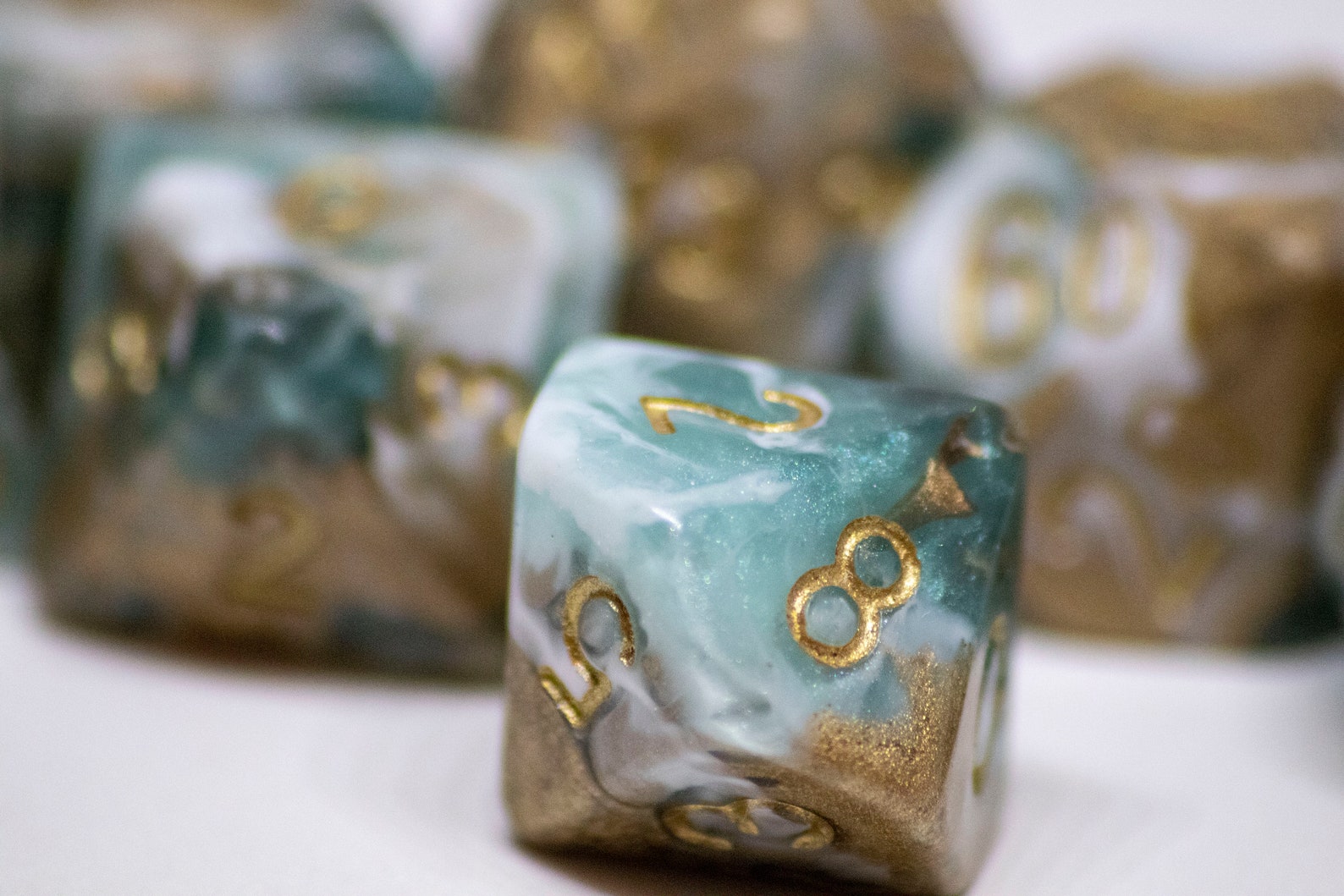 Royal Seastone Dice Set (made to Order) - Etsy