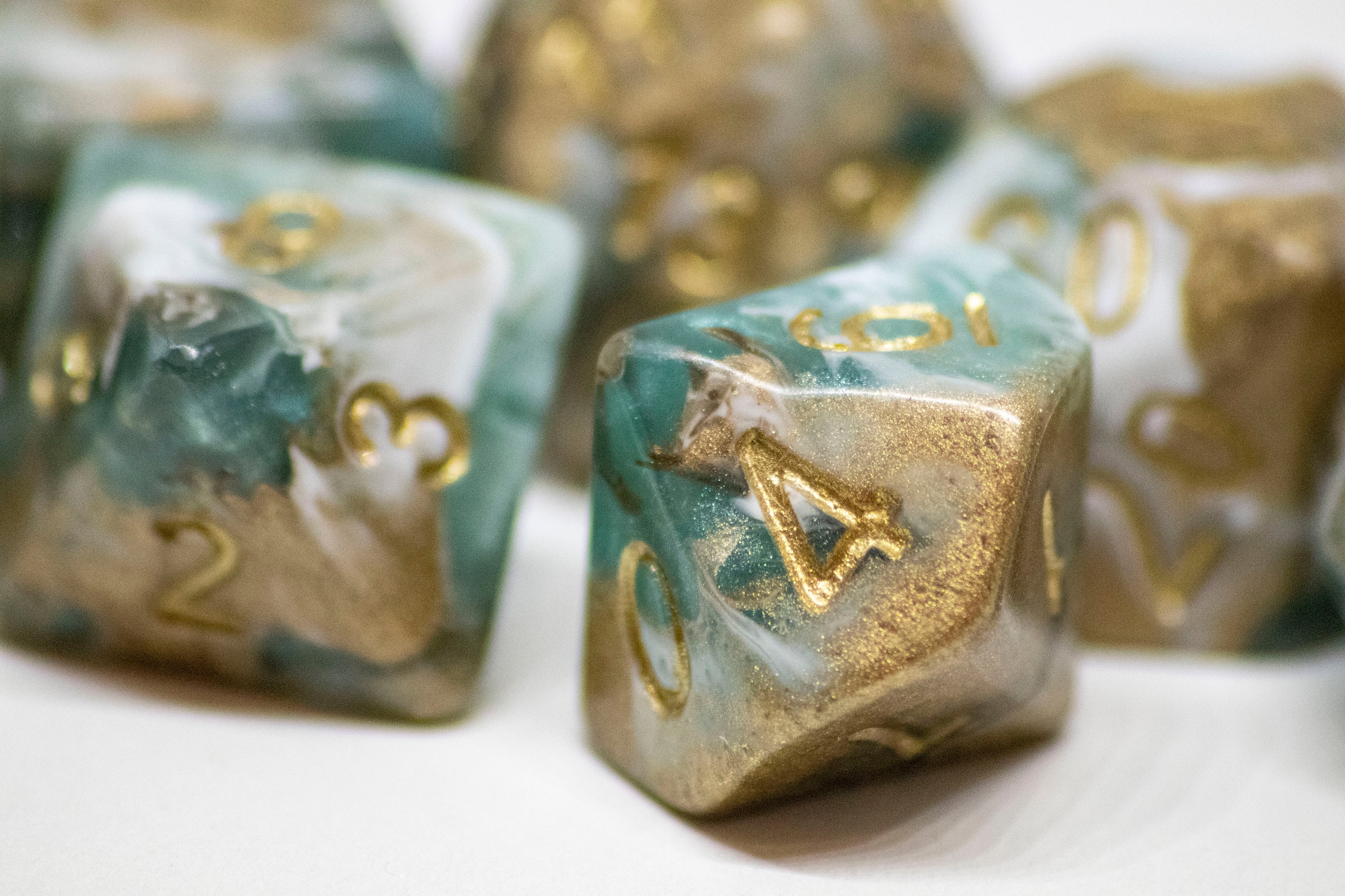 Royal Seastone Dice Set (made to Order) - Etsy