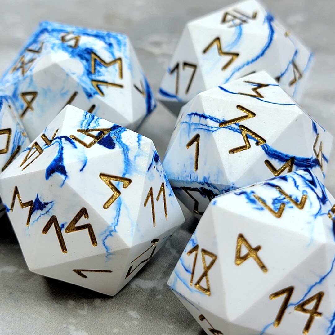 Large Porcelain D20 (25mm) Made to Order Handmade Resin Dice - Etsy