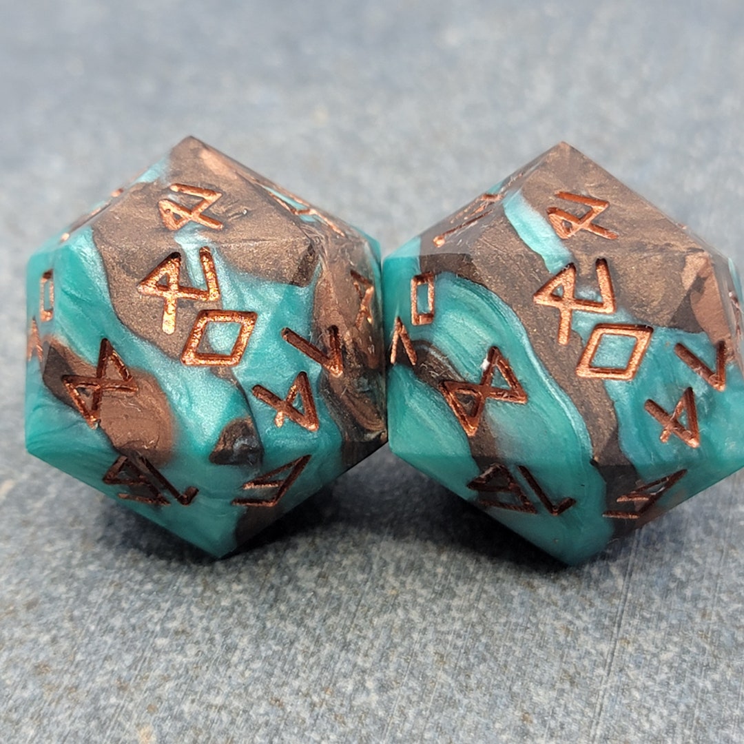 Copper Patina Large D20 (25mm) Made to Order Handmade Resin Dice - Etsy