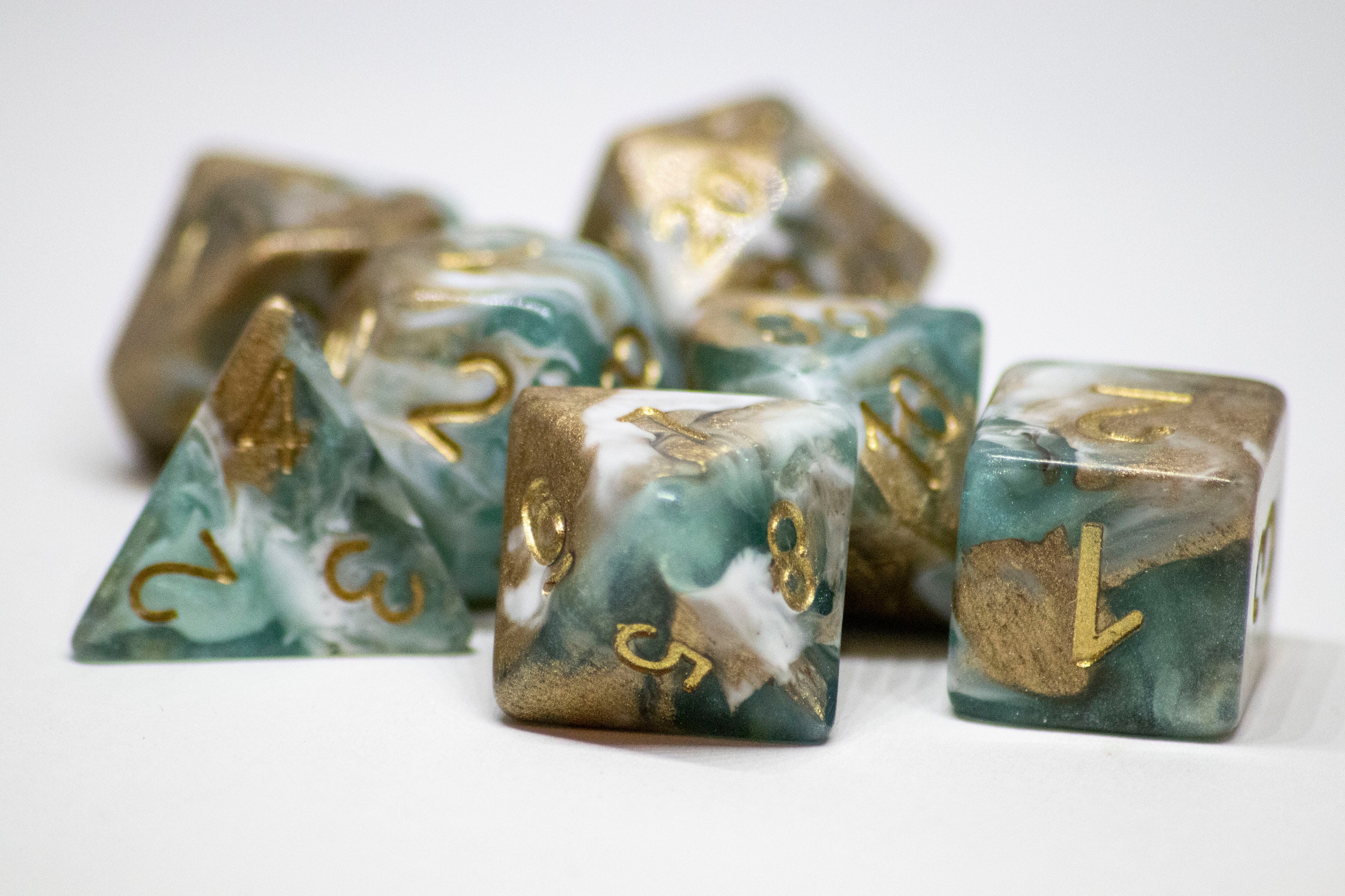 Royal Seastone Dice Set (made to Order) - Etsy
