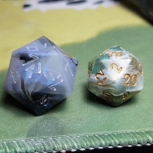 Moonstone Large D20 (25mm) Made to Order Handmade Resin Dice - Etsy
